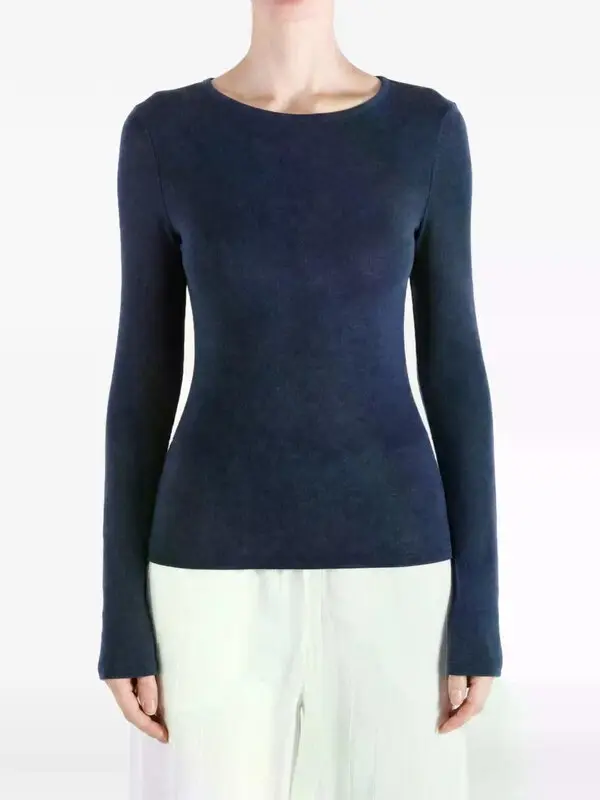 AMOMENTO Long-sleeve Boat-neck Top
