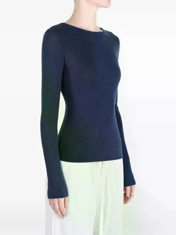 AMOMENTO Long-sleeve Boat-neck Top