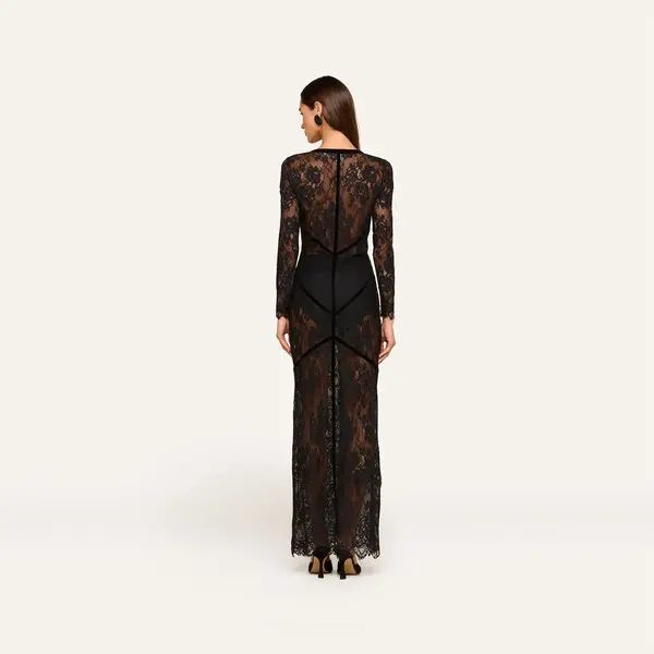 L'Agence Poesy Lace Maxi Dress