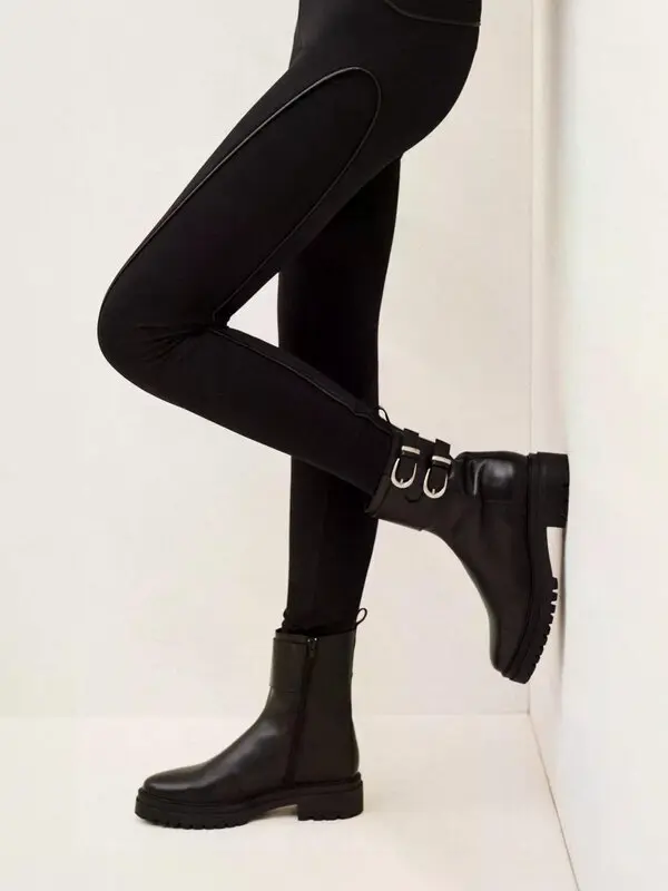 Ba&sh Coda Buckle-detail Leather Biker Boots