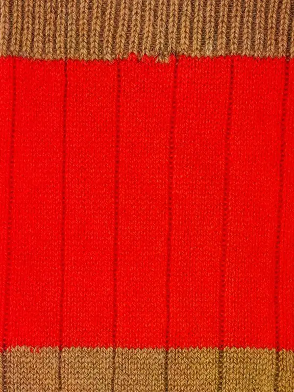 Paul Smith And Tan Cashmere-blend Stripe Ribbed Socks