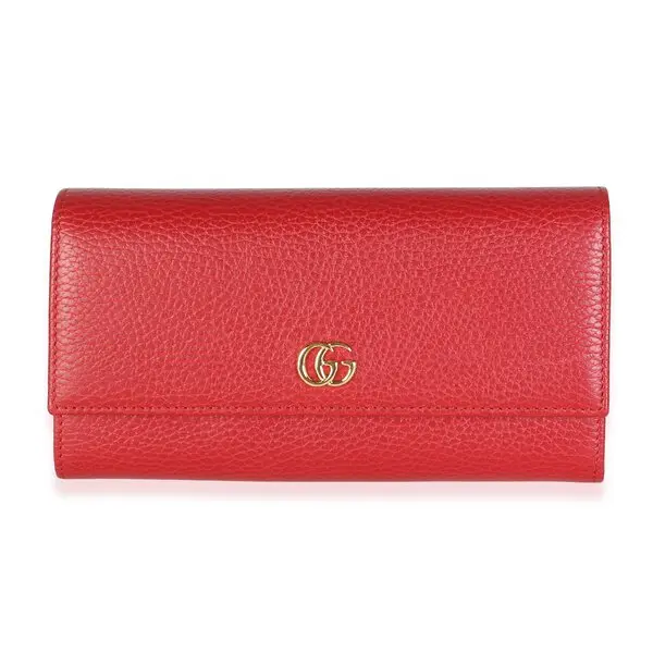 Gucci Dollar Calfskin Gg Marmont Continental Wallet - Red