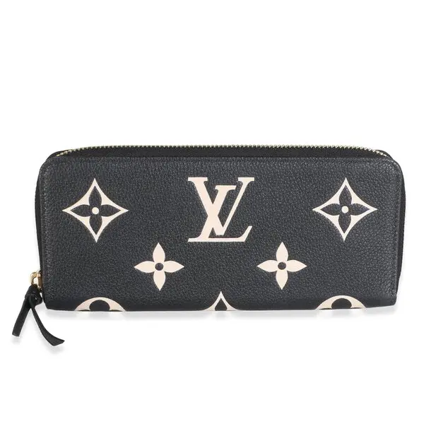 LOUIS VUITTON Beige Giant Monogram Empreinte Zippy Wallet