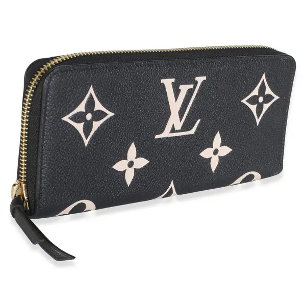 LOUIS VUITTON Beige Giant Monogram Empreinte Zippy Wallet