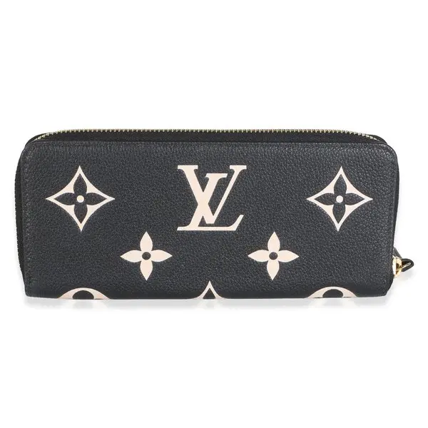 LOUIS VUITTON Beige Giant Monogram Empreinte Zippy Wallet