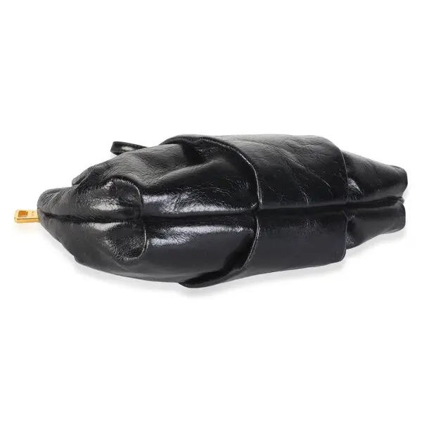 Prada Vitello Shine Pleated Bow Wristlet Clutch