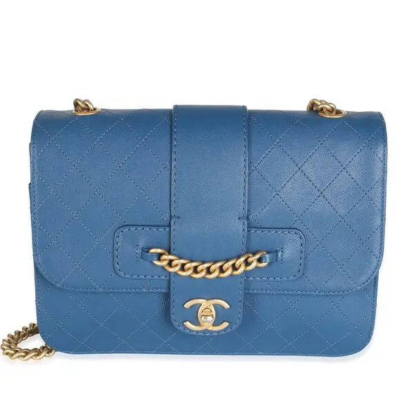 Chanel Quilted Calfskin Front Chain Flap Bag