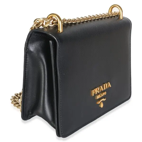 Prada Saffiano Logo Chain Flap Bag
