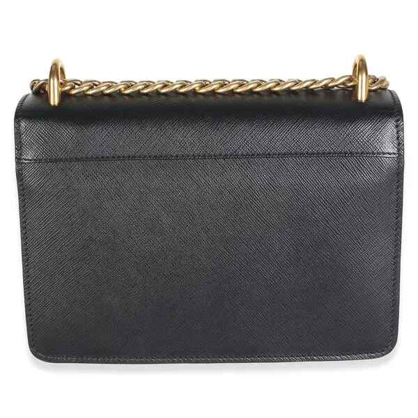 Prada Saffiano Logo Chain Flap Bag