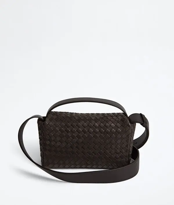 Bottega Veneta Intrecciato Mini Bag With Flap - Espresso