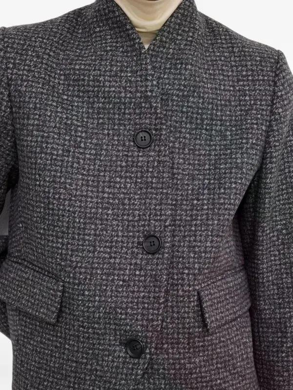 HOUSE OF DAGMAR Houndstooth-wool Curved Jacket