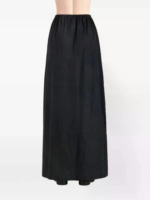 AMOMENTO Crinkled Drawstring Maxi Skirt
