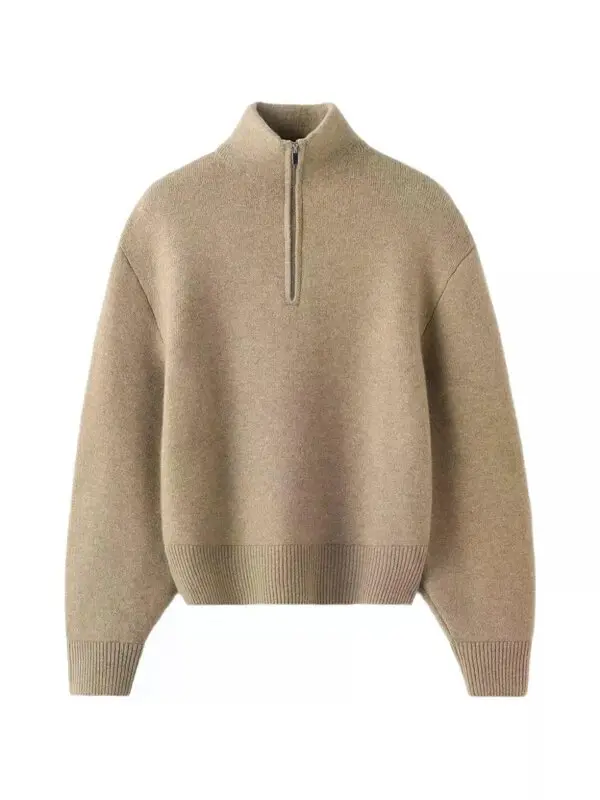 Almada Label Dana Half-zip Knitted Sweater - Neutrals
