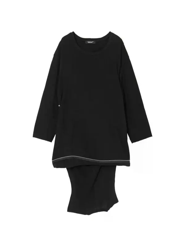 Undercover Zip-detail Asymmetric-hem T-shirt - Black