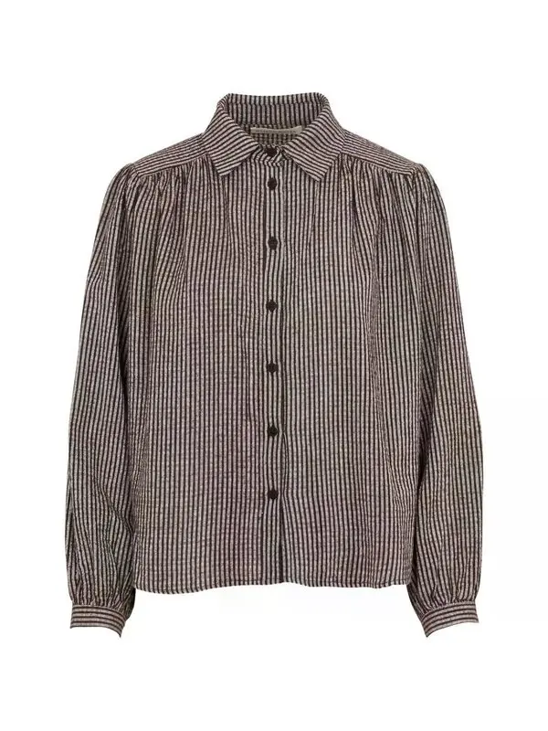 MAISON HOTEL Claude Striped Shirt - Brown
