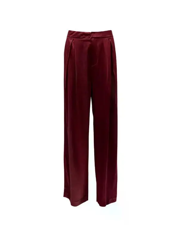 DANAME Pleated Satin-finish Trousers