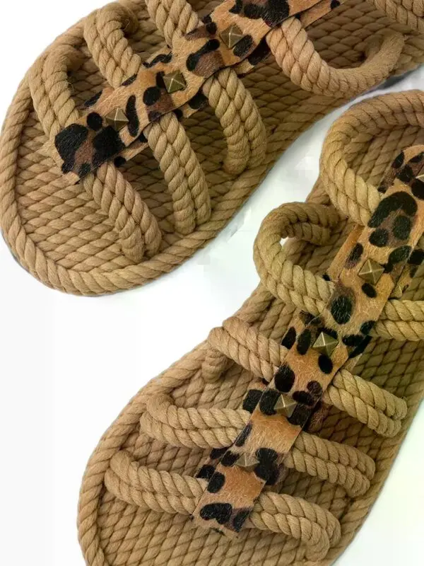 BOHONOMAD Serengeti Leopard-print Studded Sandals
