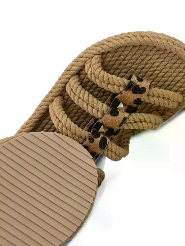 BOHONOMAD Serengeti Leopard-print Studded Sandals