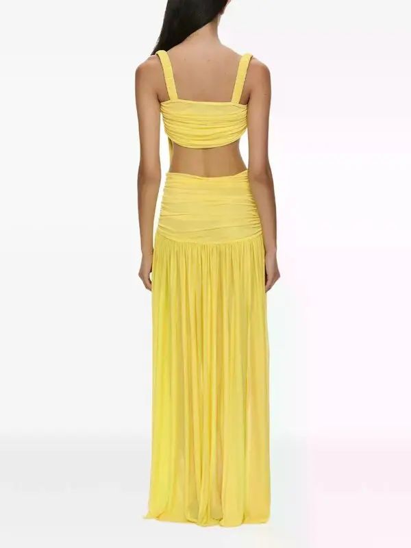 Christopher Esber Orion Ruched Cut-out Maxi Dress - Yellow