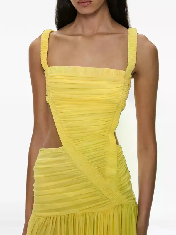 Christopher Esber Orion Ruched Cut-out Maxi Dress - Yellow