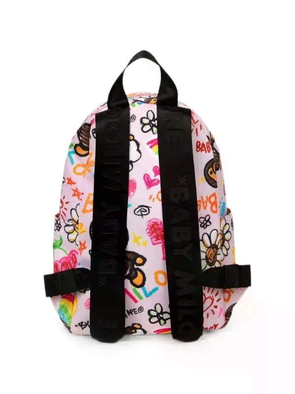 A BATHING APE Mini Baby Milo® Graphic-print Backpack - Neutrals