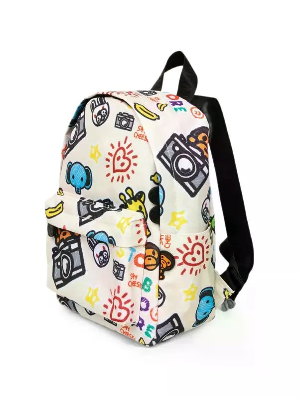 A BATHING APE Mini Baby Milo® Graphic-print Backpack - Neutrals
