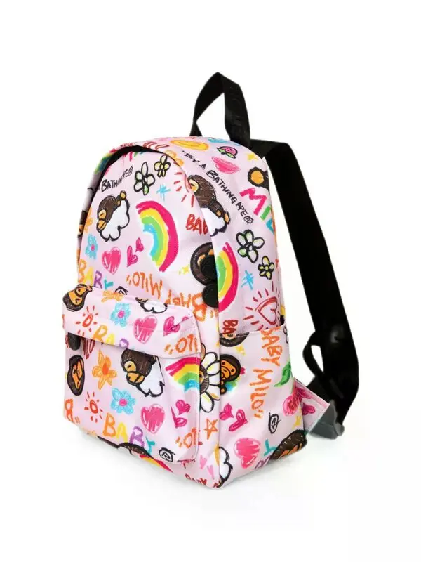 A BATHING APE Mini Baby Milo® Graphic-print Backpack - Neutrals