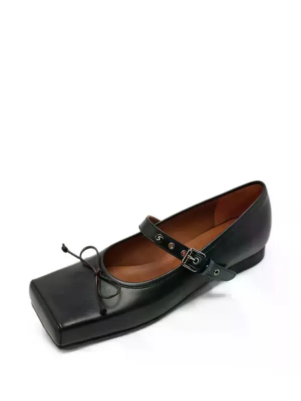FINOACINQUE Bow-detail Buckle-strap Ballet Flats