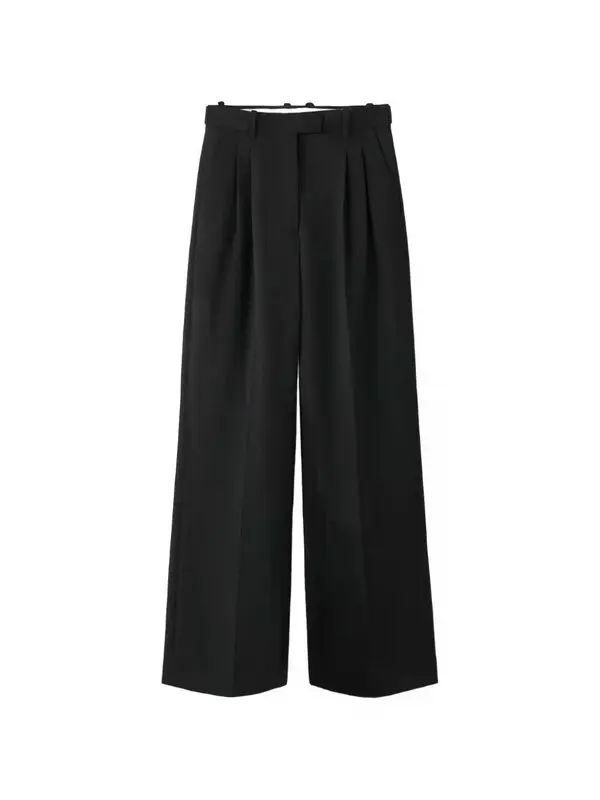 Almada Label Pleated Wide-leg Trousers