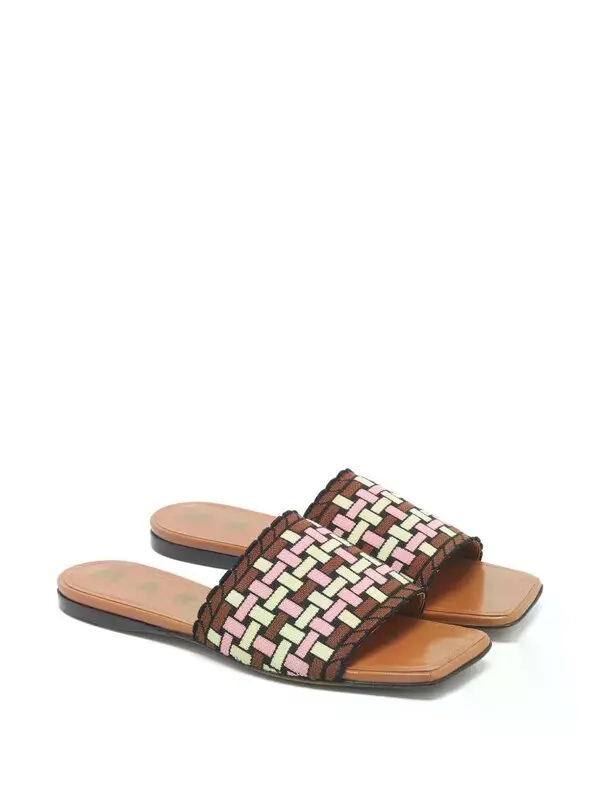 Marni Woven Knit Slides - Multicolour