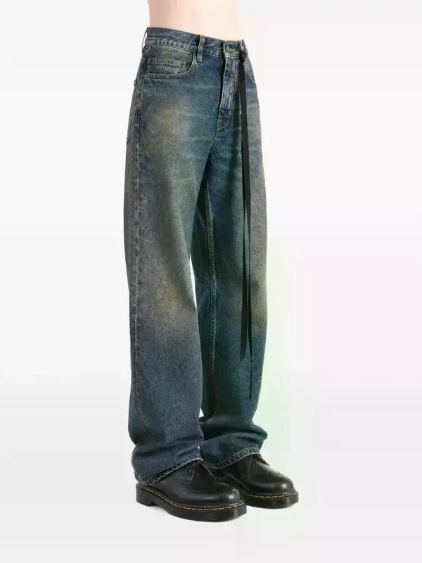 ANN DEMEULEMEESTER Genova Faded Wide-leg Jeans