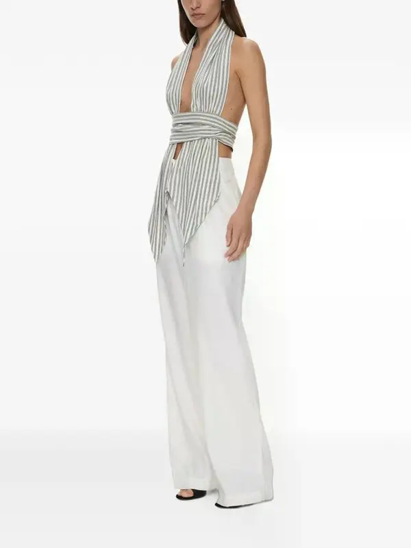 Christopher Esber Striped Draped Halter Top