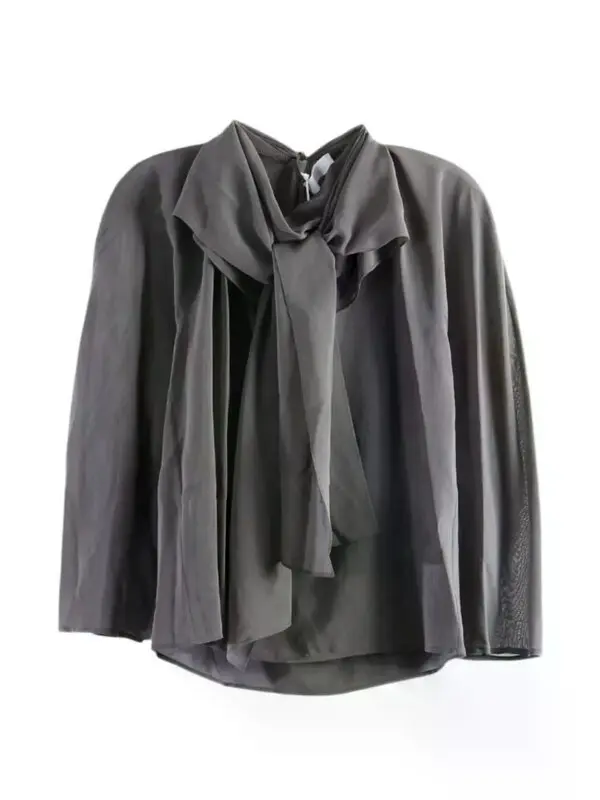 AMOMENTO Bow-detail Sheer Blouse