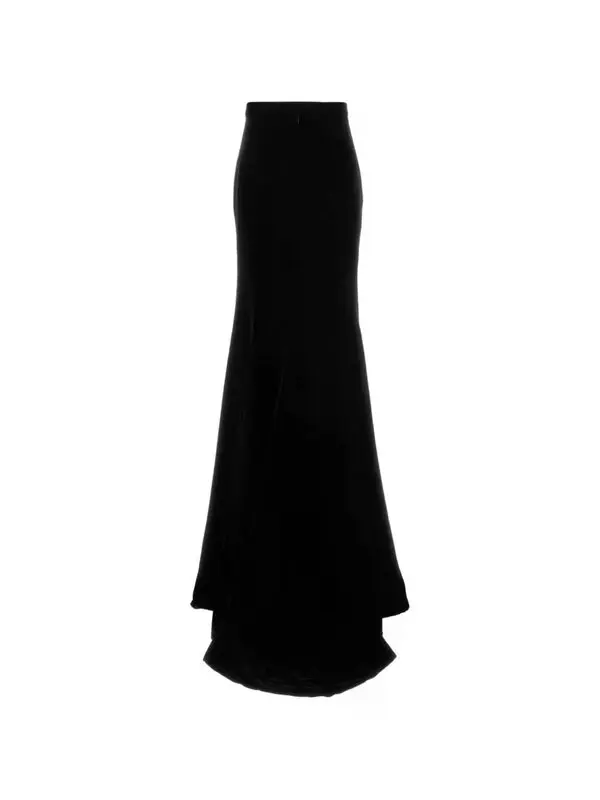 Costarellos Laudrie Velvet Fishtail Maxi Skirt