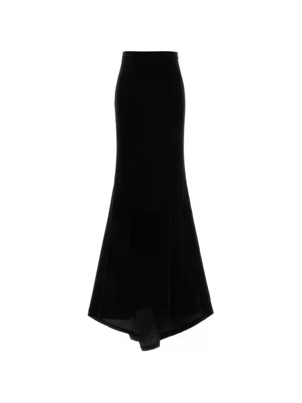 Costarellos Laudrie Velvet Fishtail Maxi Skirt