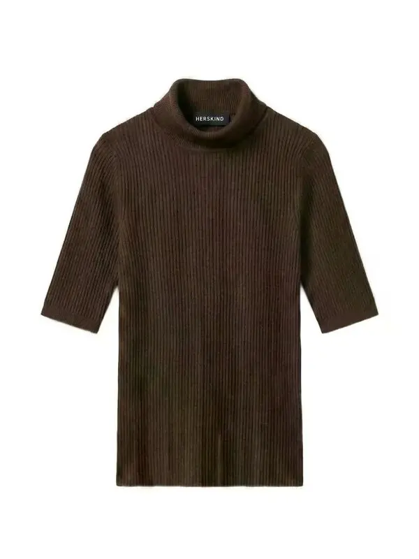 HERSKIND Wes Rib-knit Short-sleeve Sweater
