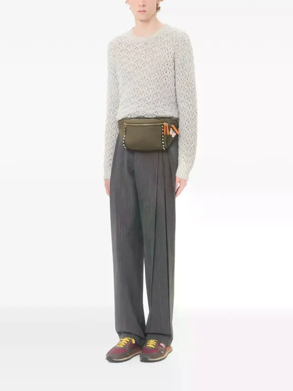 Valentino Garavani Stud Up Waist Bag In Technical Fabric