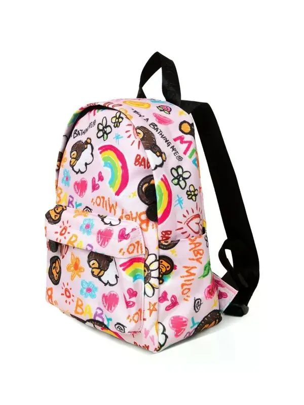 A BATHING APE Graphic-print Backpack - Pink