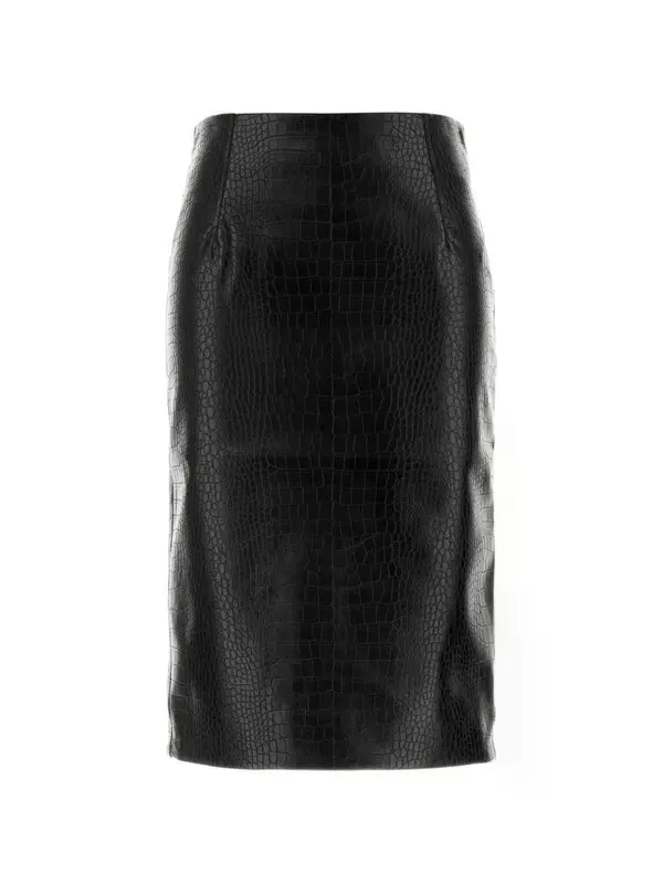 DES_PHEMMES Crocodile-effect Pencil Skirt