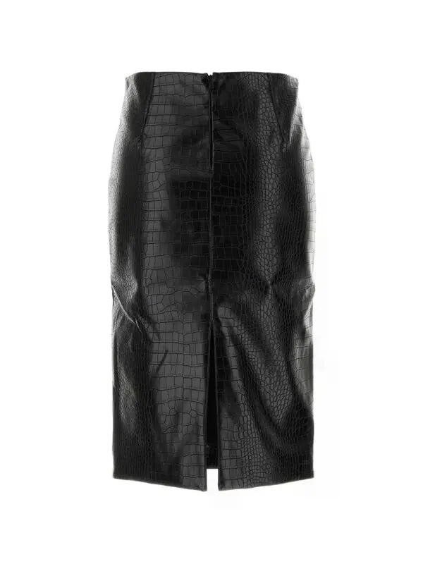 DES_PHEMMES Crocodile-effect Pencil Skirt