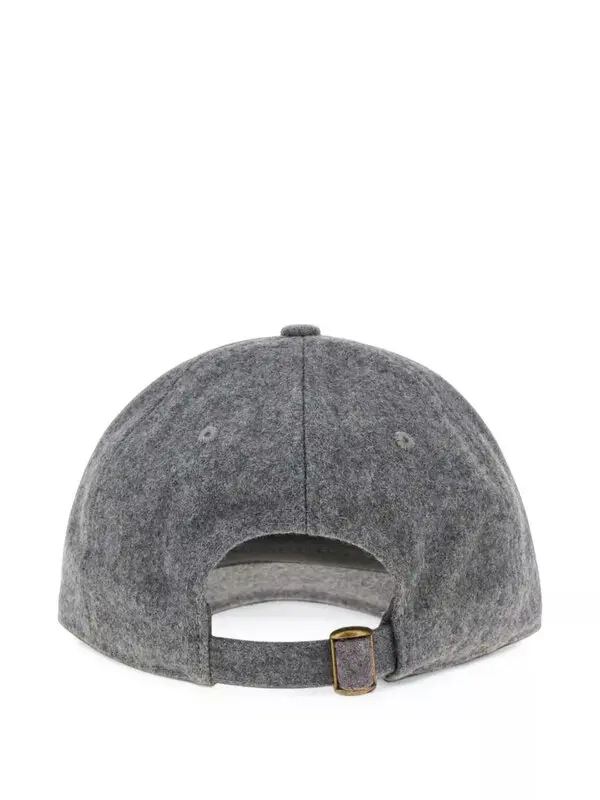 Sporty & Rich Logo-embroidered Flannel Baseball Cap - Grey