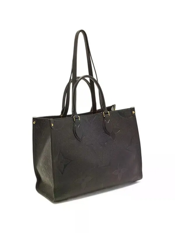 LOUIS VUITTON Mm On The Go Monogram Empreinte Tote Bag - Black