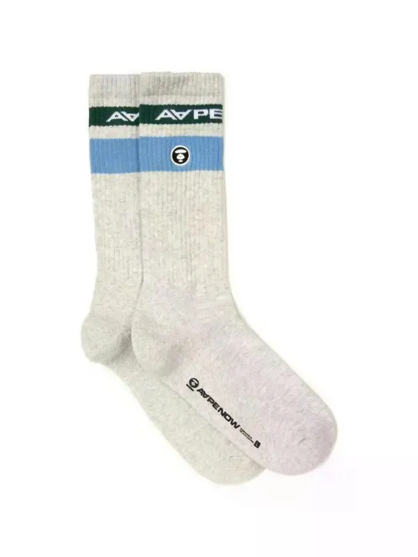 AAPE BY *A BATHING APE Aapenow Moonface Socks - Grey