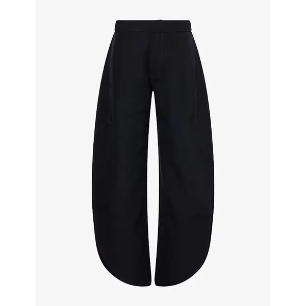 Alaïa Petal Curved-leg Wool Denim Trousers