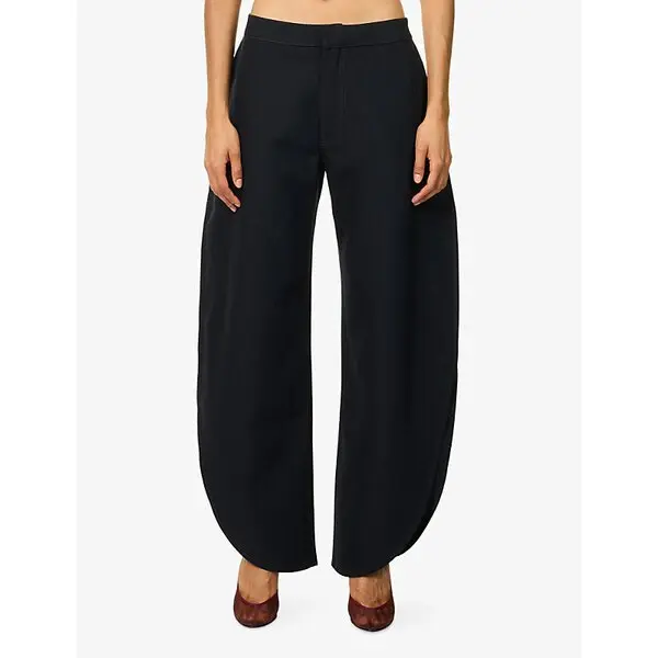 Alaïa Petal Curved-leg Wool Denim Trousers