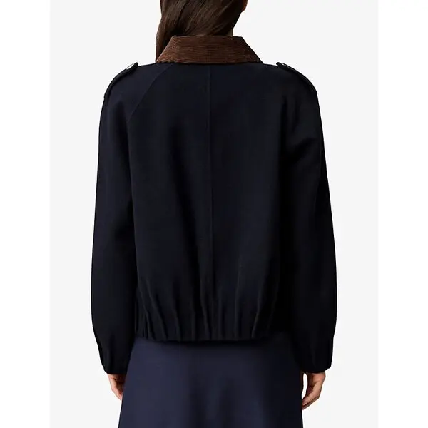 Claudie Pierlot Oversized Contrast-collar Wool-blend Jacket