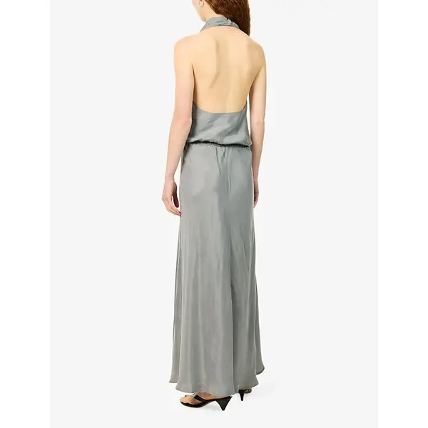 Dissh Adele Cowl-neck Cupro-blend Midi Dress