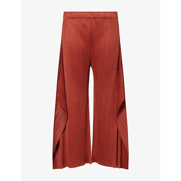 Issey Miyake Wide-leg Panel Pleat Knit Trousers