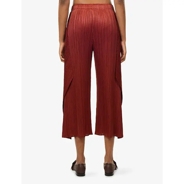 Issey Miyake Wide-leg Panel Pleat Knit Trousers