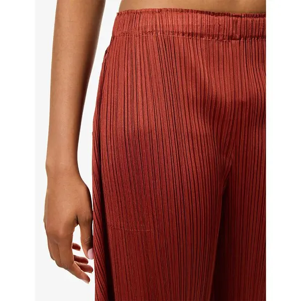 Issey Miyake Wide-leg Panel Pleat Knit Trousers